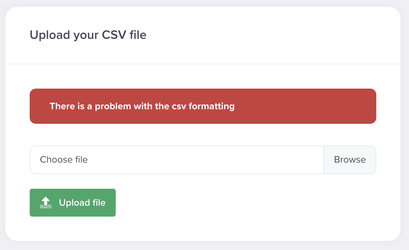 My CSV File Won t Upload EVouchers