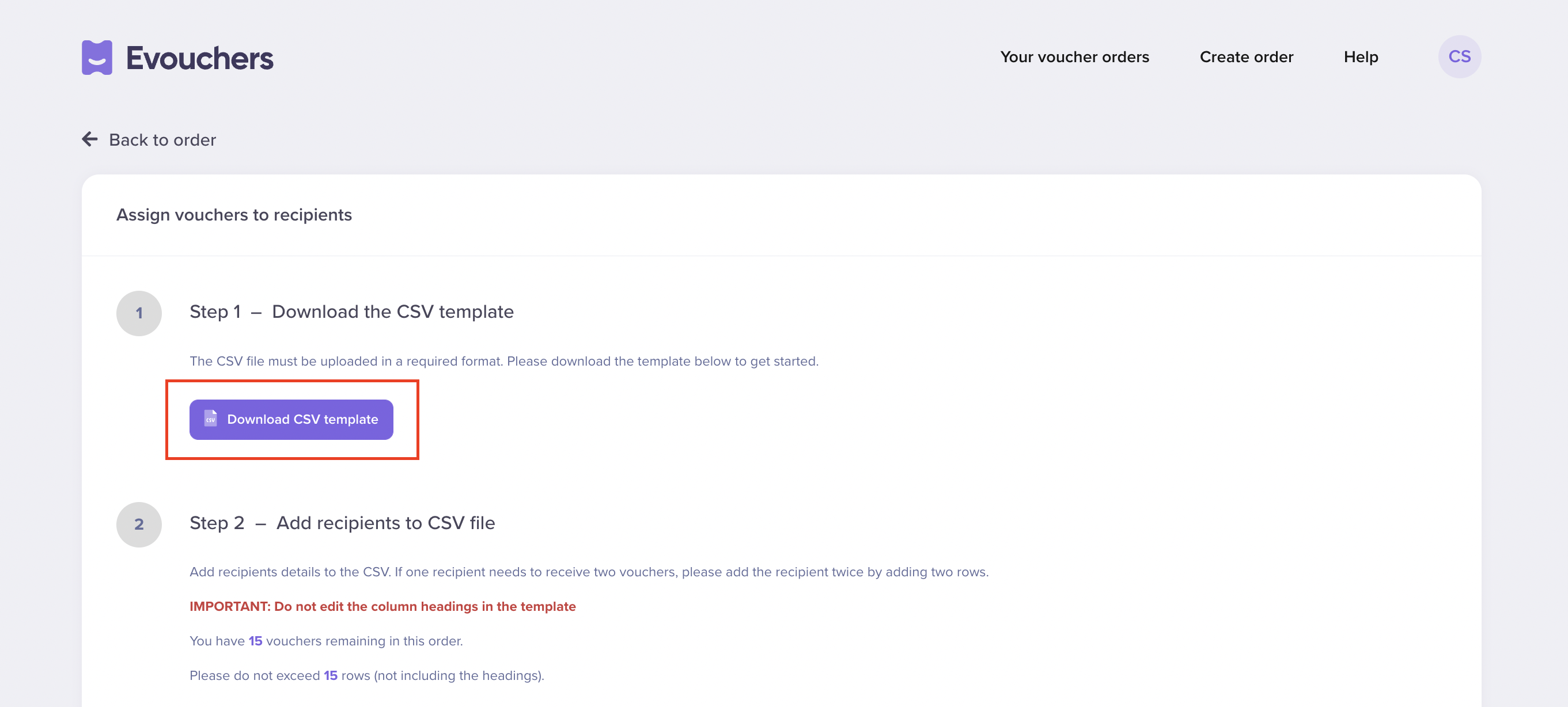 How to Assign vouchers by CSV upload – Evouchers